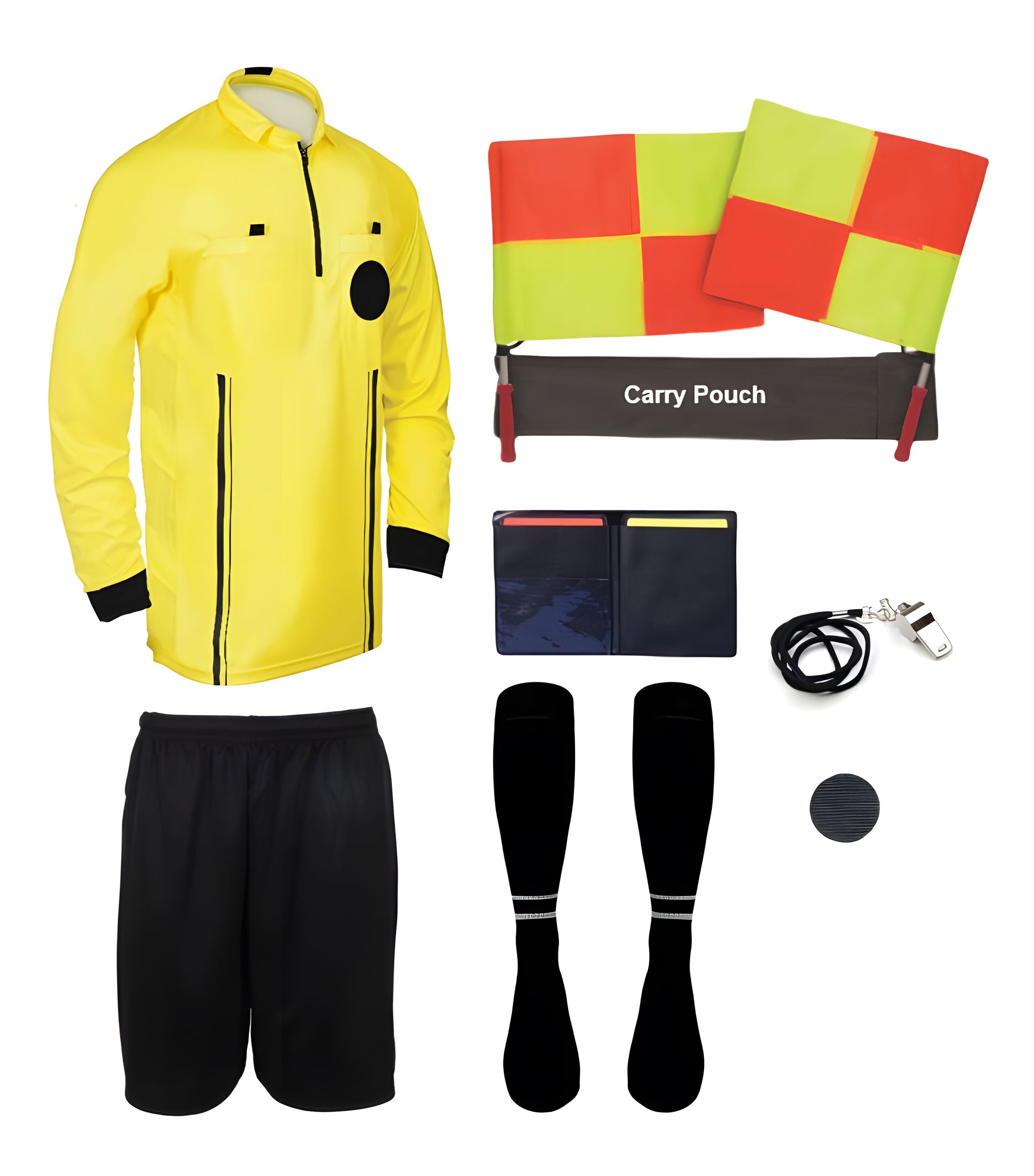 9 Pc. Full Sleeve Soccer Referee Uniform | Soccer Referee Attire | Kit ...